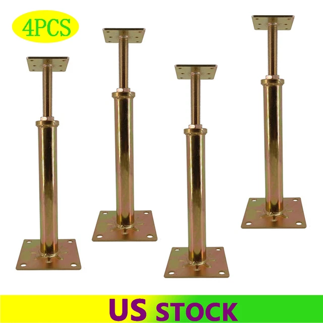 4PCS HOUSE FLOOR Leveling Lift Galvanized Jacks Adjustable 11"-16 ...