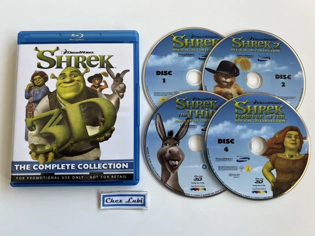 SHREK THE COMPLETE Collection (1, 2, 3, 4) - 4 Films - Promo BluRay 3D ...