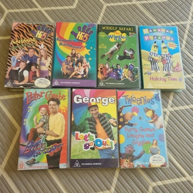 VHS ABC KIDS Bundle x 7 Hi-5 Wiggles Bananas In Pyjamas Tweenies Peter ...