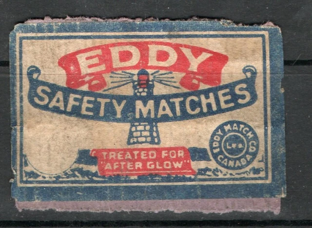 MATCHBOX LABELS CANADA- Eddy x3, treated for afterglow, Eddy Match-# £3 ...