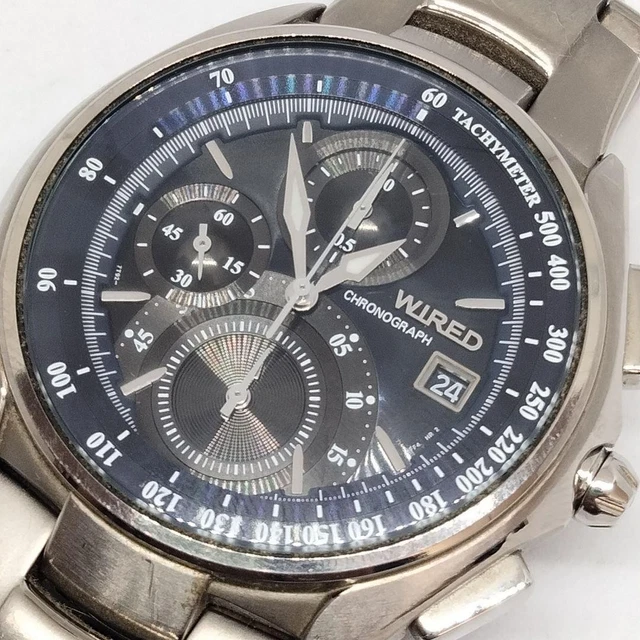 SEIKO WIRED CHRONOGRAPH 7T92-0ER0 Titanium 10Bar Men's Watch £61.30 ...