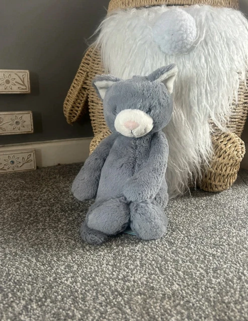 JELLYCAT BASHFUL KITTEN Small Grey/White Washable Plush Soft Toy ...