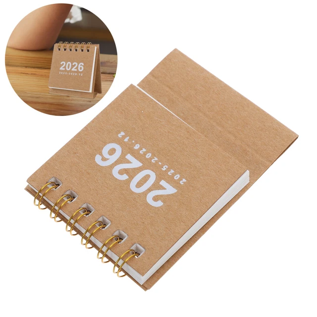 MINI DESK CALENDAR 2026: Small Desktop Calendar with Thick Paper for ...
