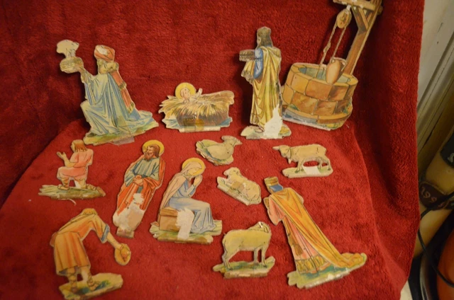 ANTIQUE WOOD CRECHE Santons. Antique Antique Creche £4.44 - PicClick UK