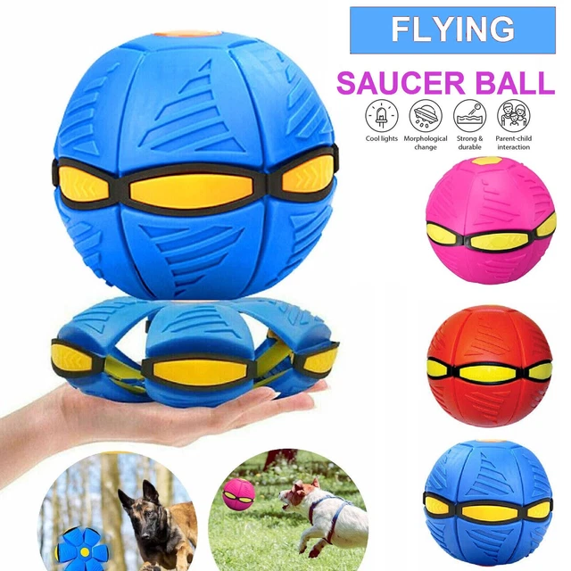 FLYING UFO FLAT Throw Disc Ball Toy Flying Saucer Ball Dog Toy Pet Toy ...