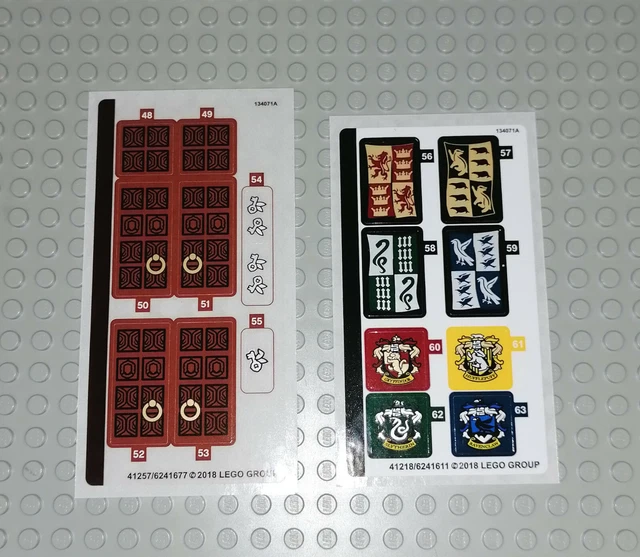 LEGO 71043 HARRY Potter Schloss Hogwarts Castle - STICKER / AUFKLEBER ...