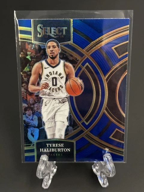 TYRESE HALIBURTON 2023-24 Panini Select Blue Prizm Premier Level ...