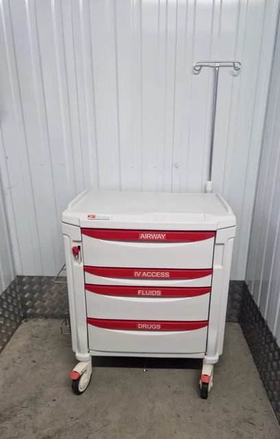 METRO FLEXLINE CRASH cart trolley Microban Antimicrobial + IV stand ...