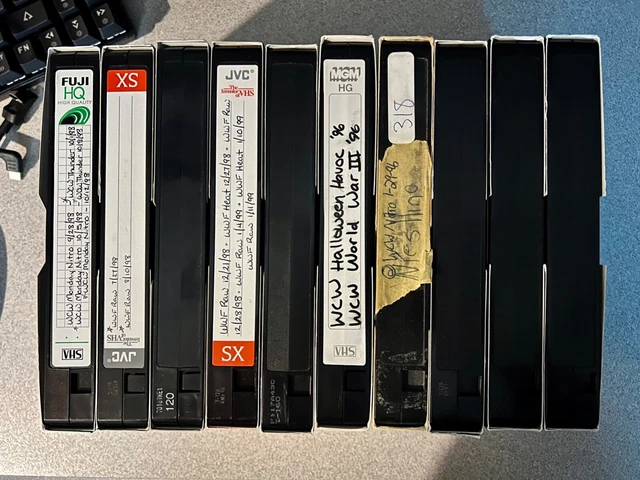 10 USED VHS Wrestling Video Tapes NJPW WWF WWE WCW 1994-2000 Sold As ...