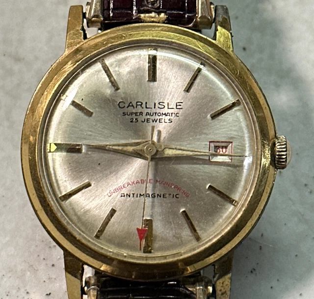 CARLISLE SUPER AUTOMATIC 25 jewels Mens Wrist Watch - Working Condition ...