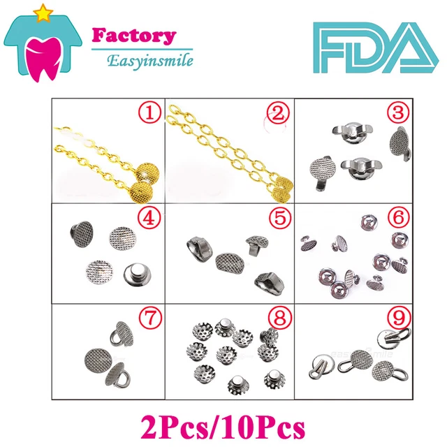 ORTHO LINGUAL BUTTON Dental Bondable Traction Chain Round Recctangular ...
