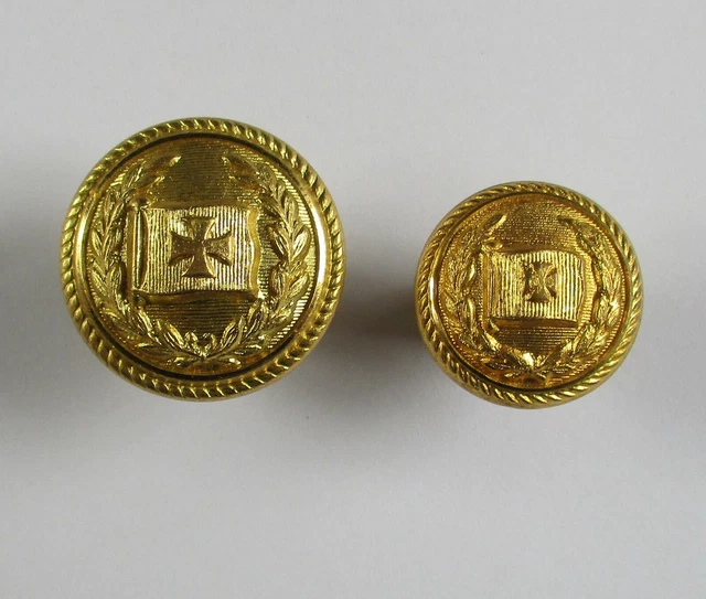 2X BRITISH:&HOULDER LINE GILDED BRASS BUTTONS" (24mm-19mm, 1890s-1940s ...