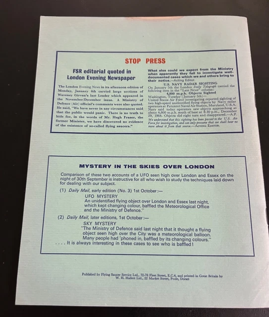 FLYING SAUCER REVIEW- Jan Feb 1965 Vol II No 1 - UFO's Space UAPs ...