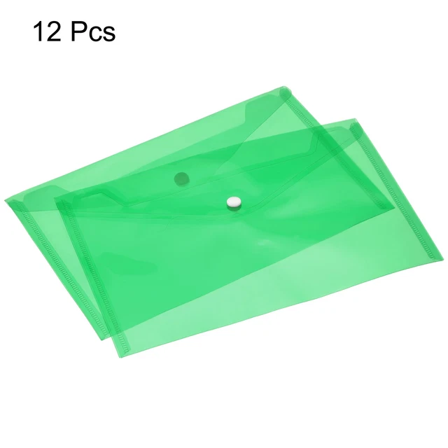 12PCS FILE FOLDERS, A4 Clear Envelopes Document Organizer with Snap ...
