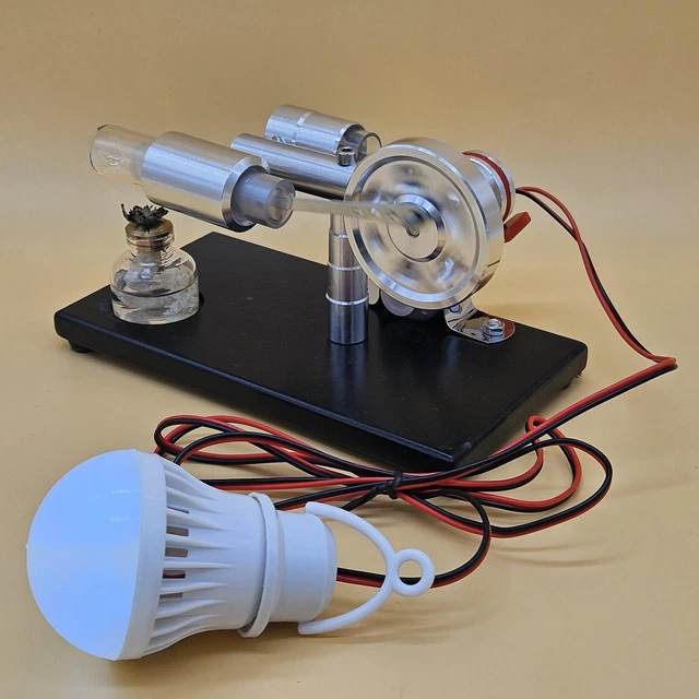 STERLING ENGINE MODEL With LED Light Stirling Engine Motor Generator ...