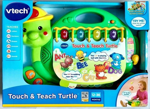 VTECH TOUCH & Teach Turtle Teaches Letters Numbers Shapes Animals Music ...