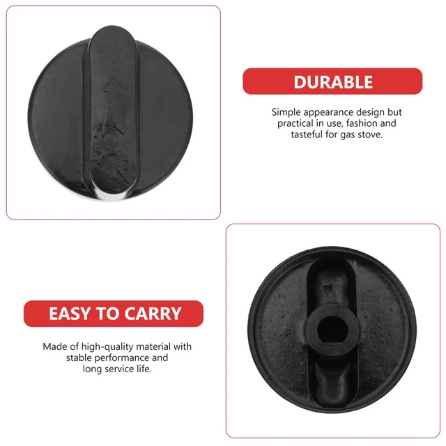10 PCS PLASTIC Gas Stove Switch Knobs Black Rotary Control Accessories ...