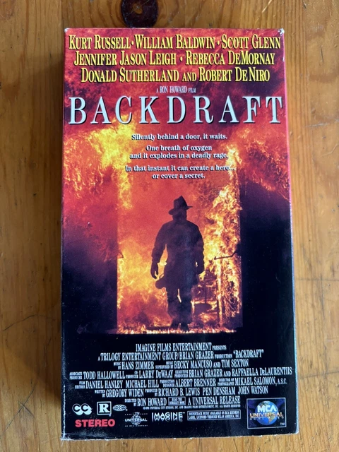 BACKDRAFT VHS FIREFIGHTING movie Kurt Russell Thriller Action Robert De ...