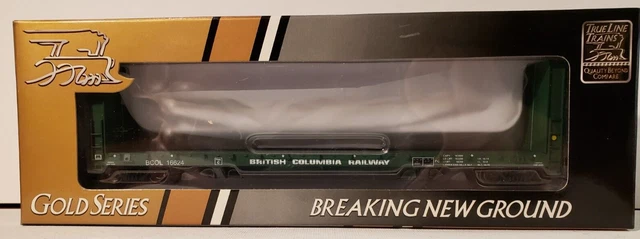 TRUE LINE TRAINS 50' Bulkhead Flat Car BCOL 16624 British Columbia $44. ...
