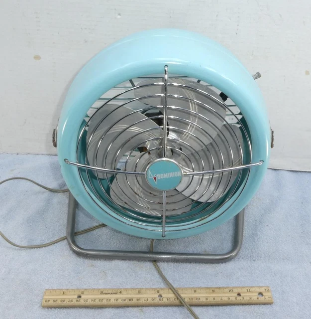VINTAGE DOMINION TURQUOISE Electric Table Top Or Floor Fan MCM ...