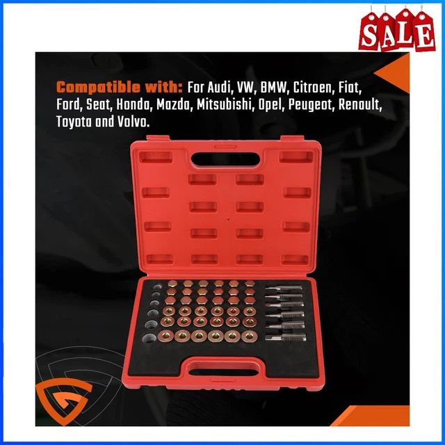 THREAD SUMP REPAIR Kit Gearbox gearbox drain plug tool WITH CASE 114PCS ...