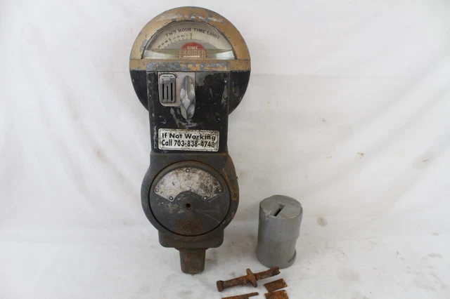 VINTAGE DUNCAN MODEL 90 Parking Meter Quarter Dime Coin Op Mechanism w ...
