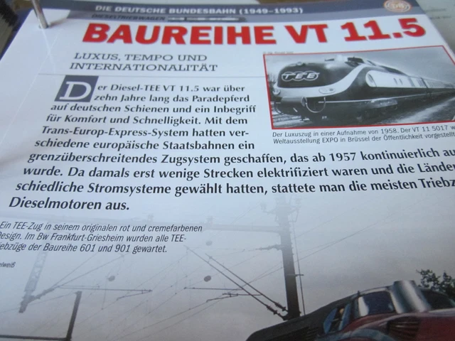 DEUTSCHE EISENBAHNGESCHICHTE N DB 1949-1993 Baureihe VT 11.5 EUR 4,78 ...