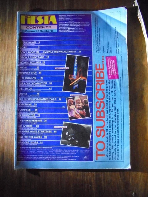 FIESTA MAGAZINE VOL 17 / 8 1980'S Vintage Glamour Mag In Good Condition ...