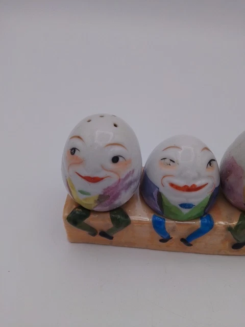 RARE VINTAGE NURSERY Rhyme HUMPTY DUMPTY Cruet Set Salt & Pepper ...