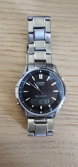 CASIO LINEAGE LCW-M100TSE-1AJF Solar Radio Titanium Men Watch Silver ...