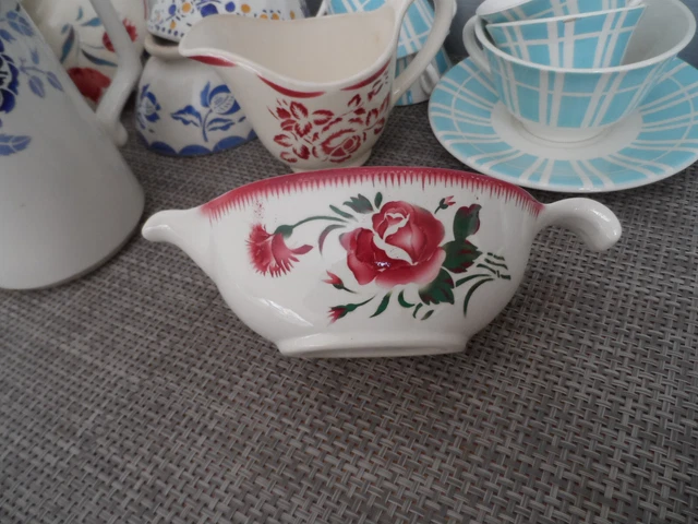 ANCIENNE SAUCIERE/BOL A Bec Digoin Decor De Rose Collection Cuisine ...