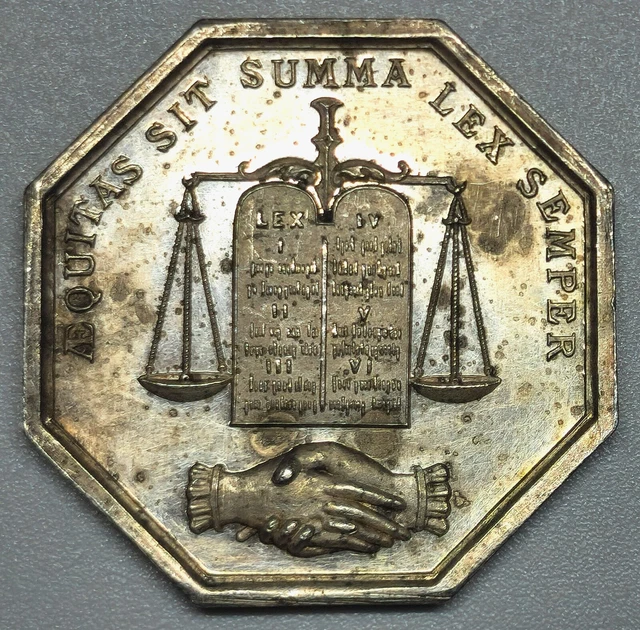 TOKEN NOTARIES DE Larrond (MAYENNE) SUMMA AEQUITAS France Silver toning ...