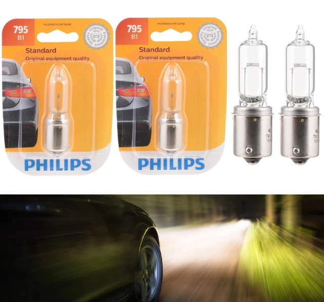 PHILIPS 795 BA15S 50W Two Bulbs Light Replacement Lamp Stock Halogen ...