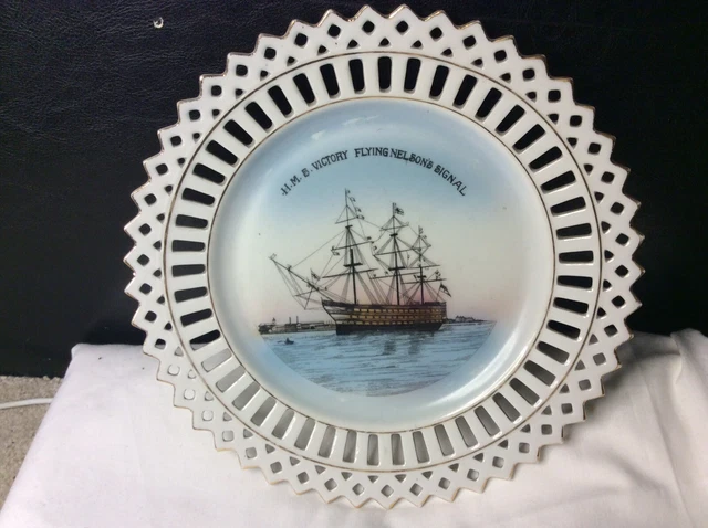 VERY RARE 1900 Victorian Era Ribbon Design H.M.S Victory Plate £94.27 ...