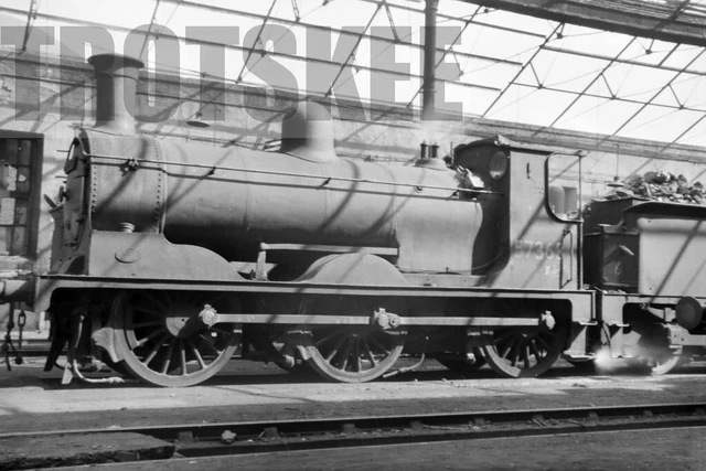 LARGER NEGATIVE BR British Railways Steam Loco 57363 Class 2F-E c1950s ...