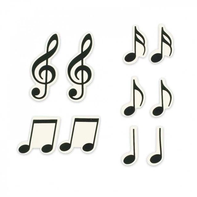 EDIBLE MUSIC NOTES Musical Notes - Pack of 10 Birthday Cake Decorations ...