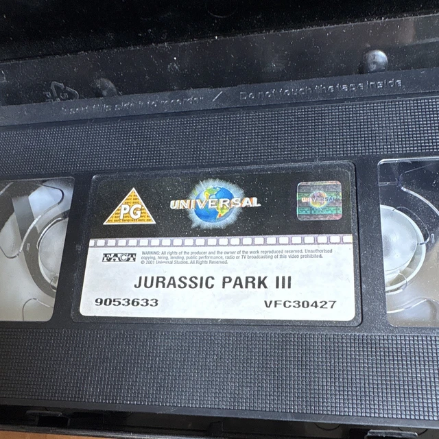 UNIVERSAL JURASSIC PARK III PAL VHS PG 2001 Joe Johnston ET 20th ...