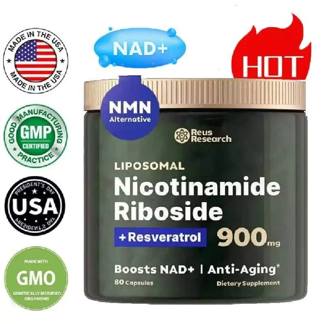 1X·REUS RESEARCH NAD+SUPPLEMENT Caps for Skin Aging Support, Energy ...