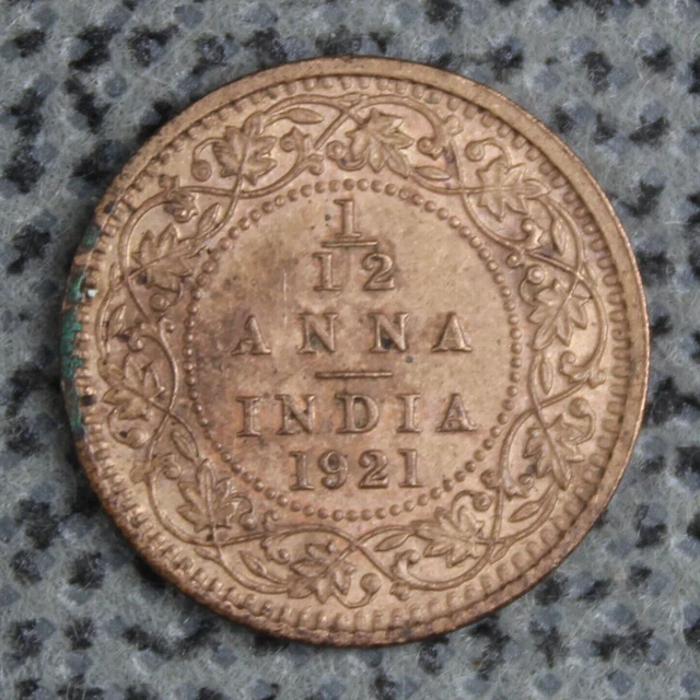 1/12 ANNA 1921 India British Colonial King George V Antique Bronze Coin ...