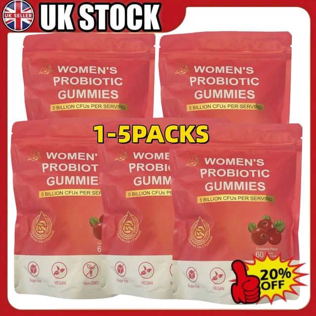 1-5X VAGINAL WOMEN Probiotic Feminine Balance PH Gummies for Healthy 60 ...