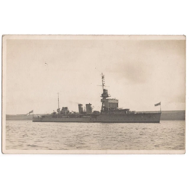HMS DRAGON (1917) Danae-class Light Cruiser Royal Navy RP Postcard ...