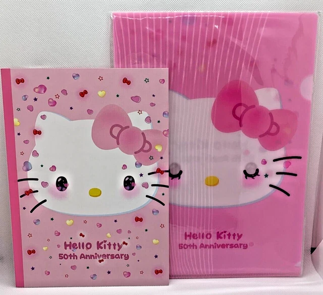 SANRIO HELLO KITTY 50th Anniversary Ltd/Note book & Clear File / 2 ...