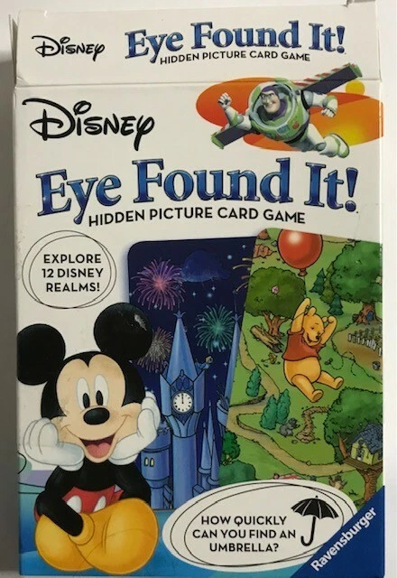 DISNEY EYE FOUND It Hidden Picture Card Game Covering 12 Disney Realms ...