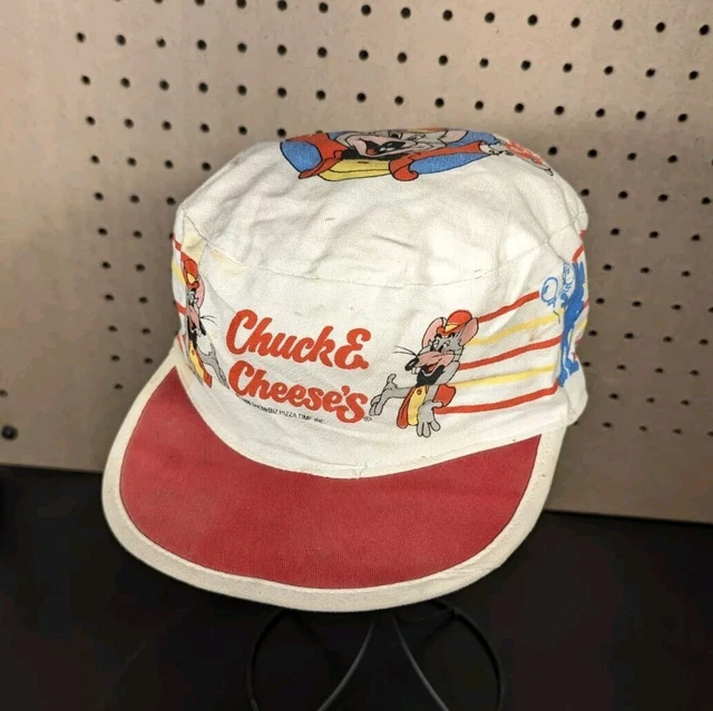 VTG 1986 CHUCK E CHEESE restaurant painter cap hat 1980s Showbiz Pizza ...