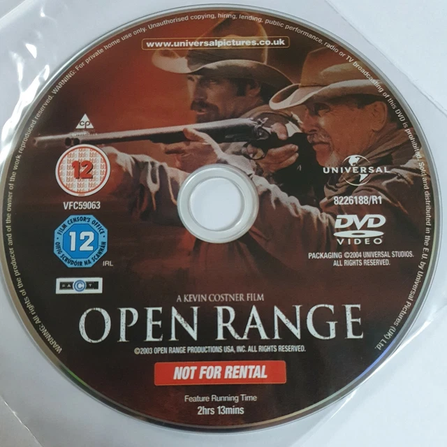 OPEN RANGE (2003) Western Kevin Costner DVD Video Movie Film CD Disc ...