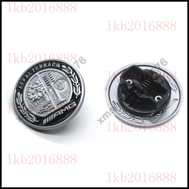 3D MERCEDES AMG Front Hood Emblem Affalterbach Black Apple Badge 57mm ...