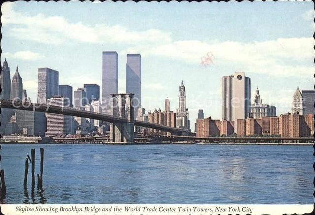 NEW YORK CITY Skyline Showing Brooklyn Bridge World Trade Center ...