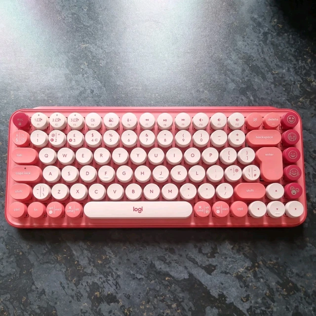 LOGITECH PINK POP Keys Wireless Mechanical Emoji Keyboard ...