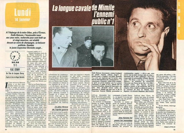 COUPURE DE PRESSE Clipping 1985 La Longue Cavale d'Emile Buisson (2 ...
