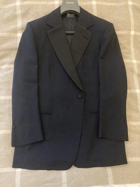 HENRY POOLE SAVILE Row Bespoke Midnight Blue Tuxedo Suit Jacket £6000 ...